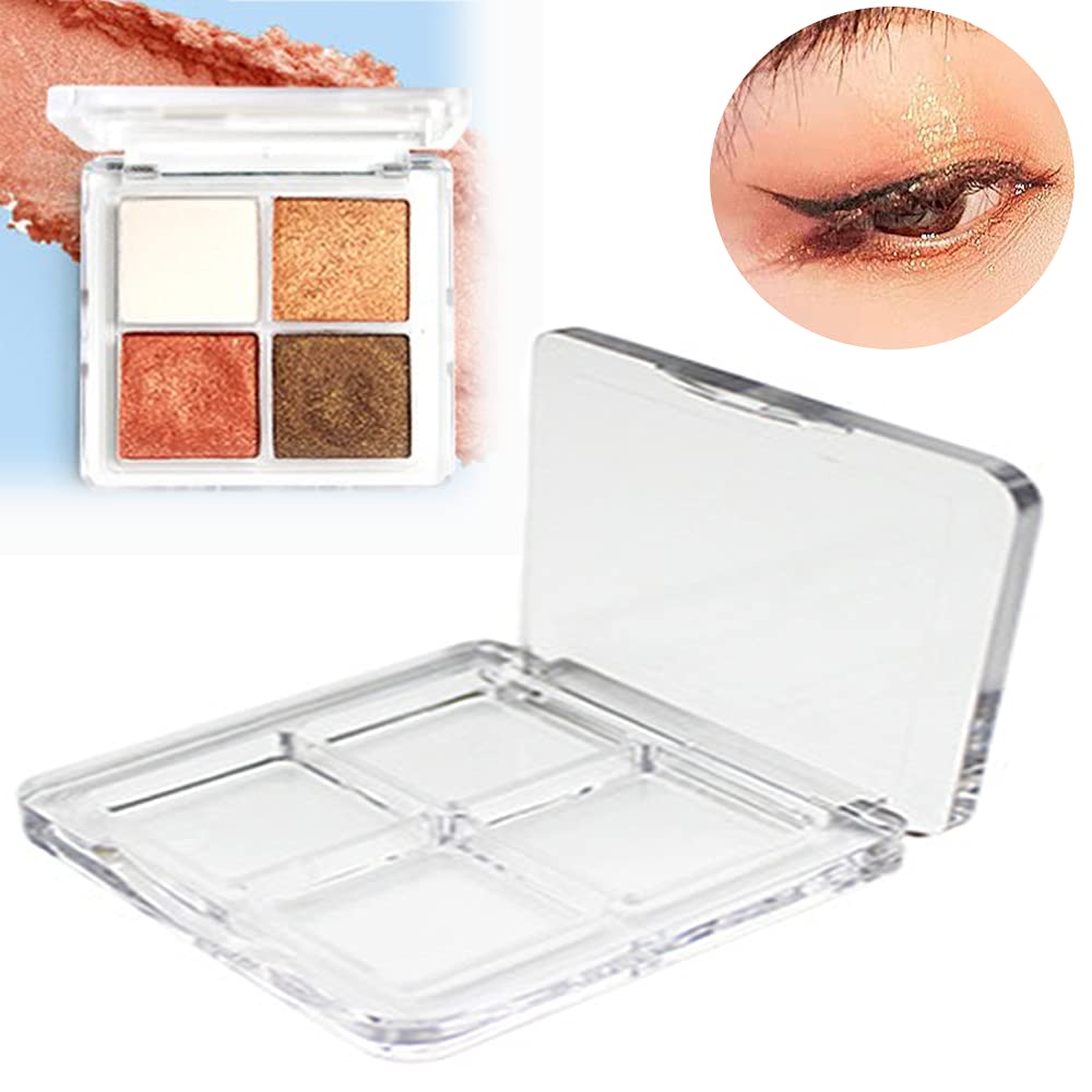 3 Pcs Empty Lipstick Palette 4 Grids Eyeshadow Palettes Empty Makeup Palette Painting Palette Box with Aluminum Trays and Double-Sided Tapes for Lip Balm Eyeshadow Powder Blusher Highlighters