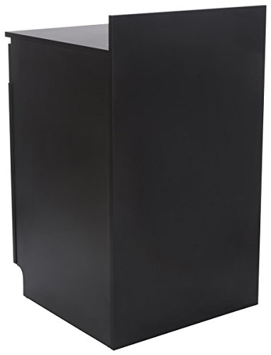 Displays2go Serving Station for Restaurants, Single Cabinet Door, Adjustable Shelf, Pullout Drawer - Black (LCKDSDWSBK)