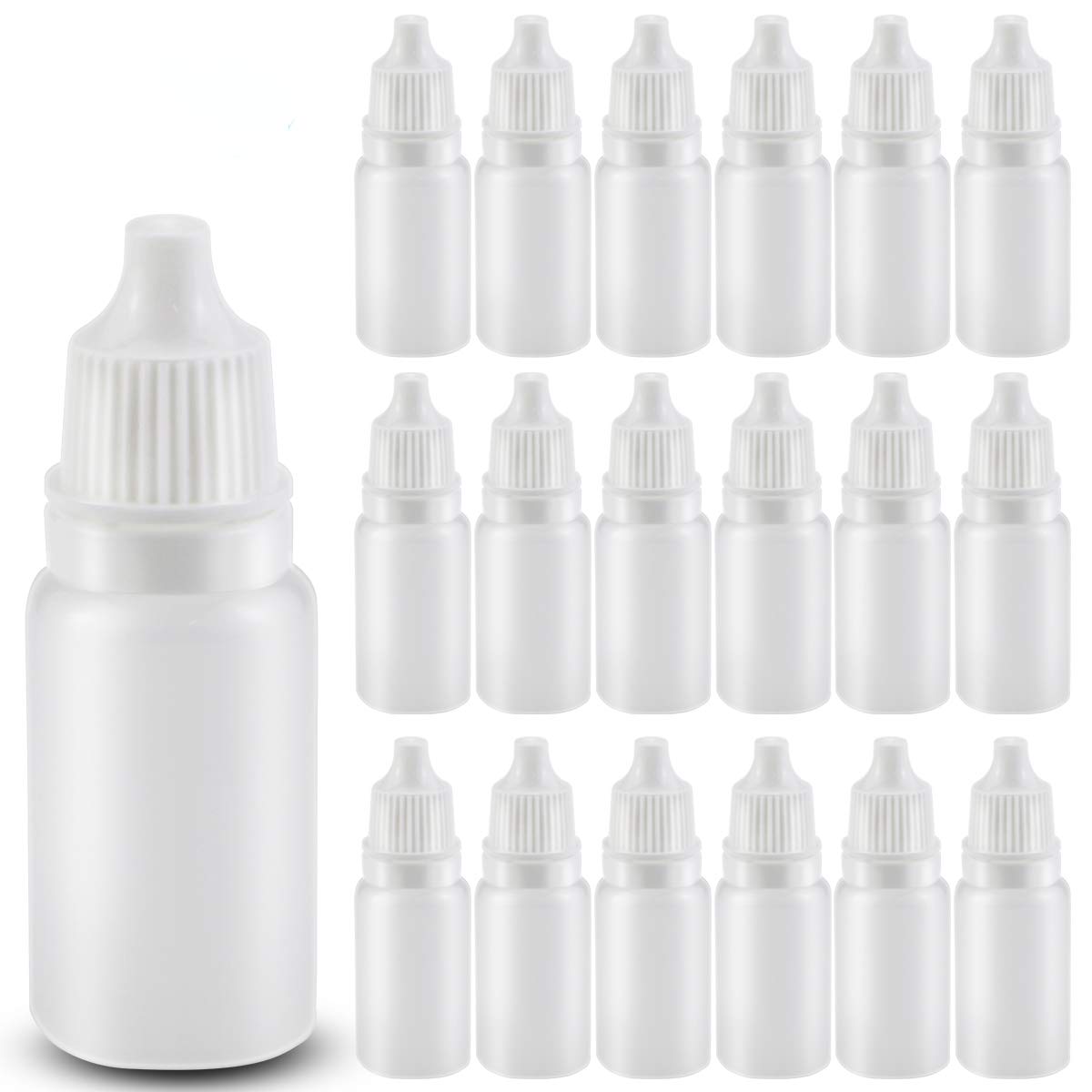 Twdrer 32PCS 1oz/30ml Empty Plastic Squeezable Eye Liquid Dropper Bottles with Caps,Refillable Ldpe Plugs Essential Oil Bottle Container