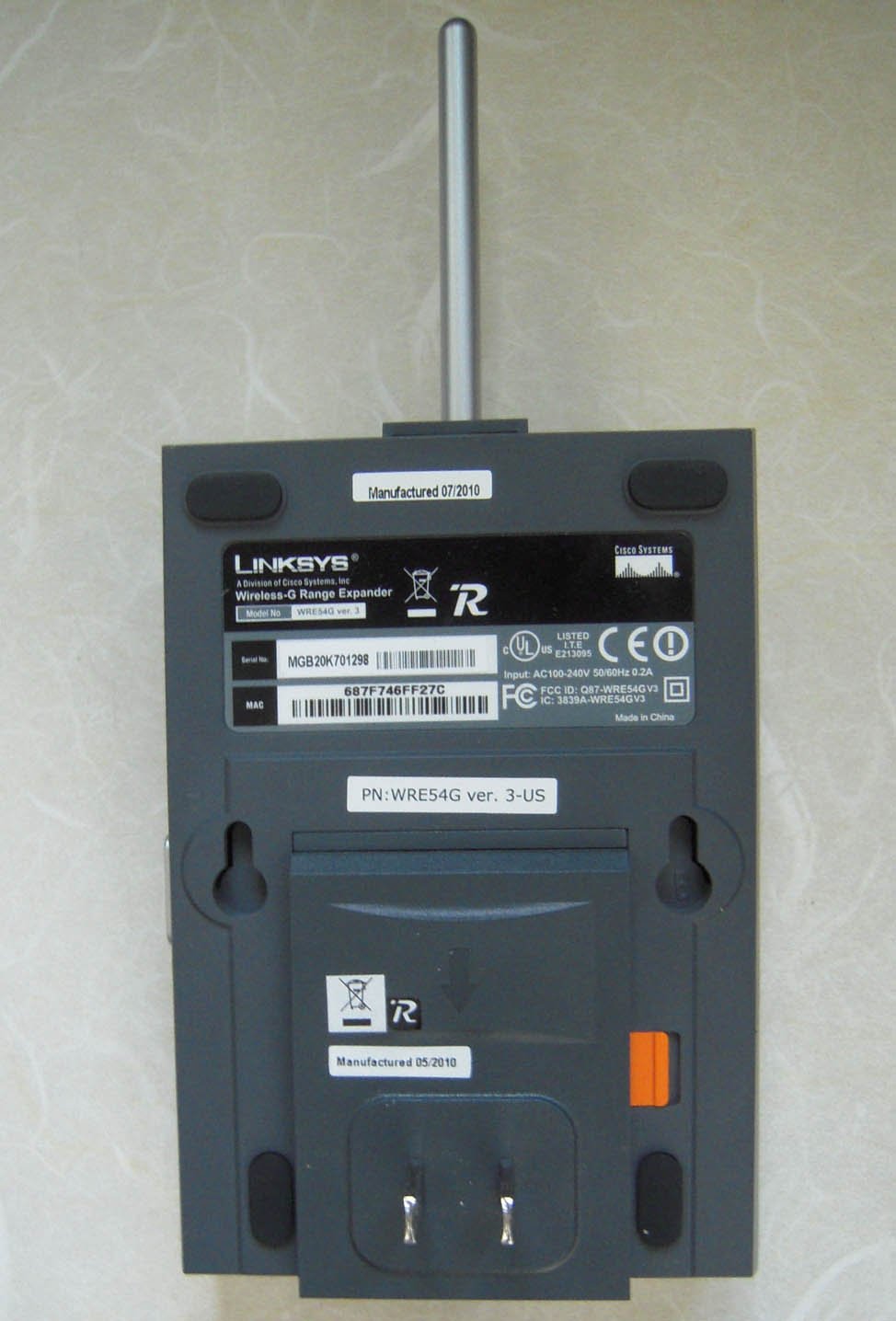 Cisco-Linksys Wireless-G Range Expander WRE54G