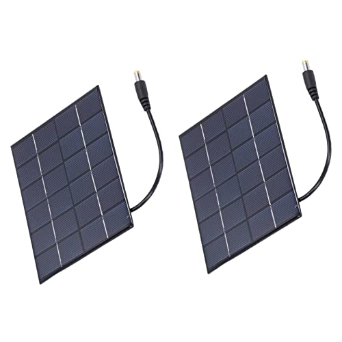 2Pcs Solar Panels Dc5521 2W Solar Energy Battery Charger 3.7V Rechargeable 3.7V Battery Polysilicon 0 330Ma Material 7.5V for 6V Charger Power Short Circuit Voltage Battery