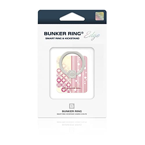 BUNKER RING Edge Japanese Style Design, Designed by Japanese Designer, Cell Phone Ring Grip Stand , 360°Rotation Metal Ring, Compatible with Most Smartphones (JP Pink), BKREG-JP