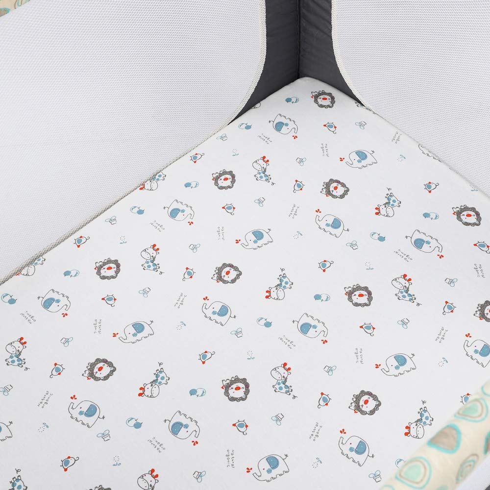 Jersey Cotton Bassinet Sheet Set 3 Pack Fitted Cradle Sheets, Ultra Soft Stretch 190 GSM, for Baby Boy, Universal Fit Rectangle Oval Hourglass Bassinet Mattress, Dinosaur Elephant Koala