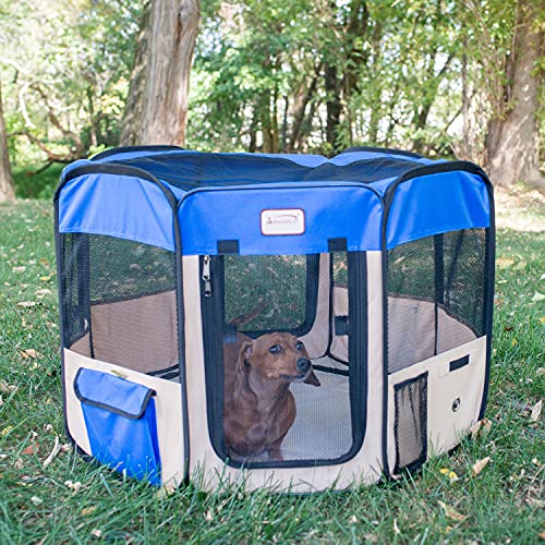 Armarkat PP001B Blue and Beige Portable Playpen