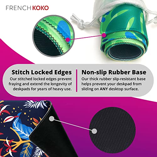 French Koko Large Mouse Pad, Long Desk Mat Keyboard Pad Desktop Accessories Home School College Decor Supplies Pretty Mousepad Big Computer Office Essentials Women Girls XL Cute Modern Marble