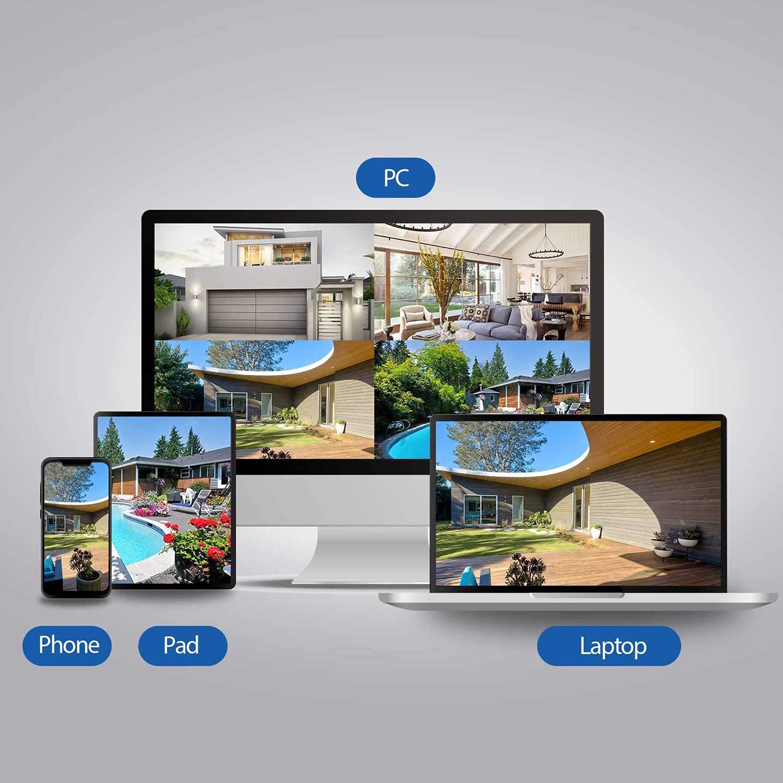 xmartO WB2024-W 2K 3MP Super HD WiFi Home Security Camera with Built-in Microphone (add-on Camera with 3.6mm Lens,Pack of 2, Requires 5MP NVR to Work)