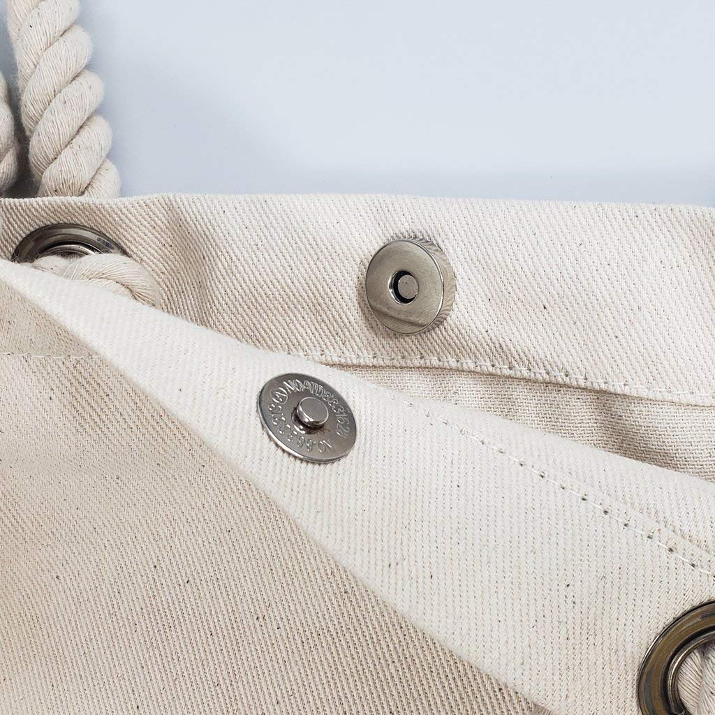 6 Pack Rope Handle Tote Bags Large Tote Bag with Rope Handles Sturdy Canvas Reusable Grocery Shopping Bags Tote Bag Beach Bag (Medium (17"W x 13"H x 4"D))
