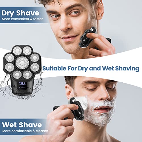 9D Electric Head Shaver for Bald Men, Upgrade 6-in-1 Floating Head Shaver for Mens, Grooming Kit
