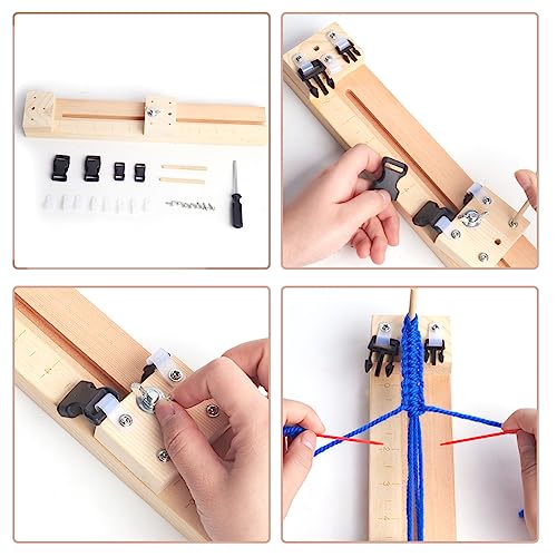 AHANDMAKER Bracelet Jig Bracelet Maker, Adjustable Length Wooden Jig Bracelet Maker, Wristband Maker Wooden Frame, Bracelet Knitting Tool, Bracelets Braiding Weaving Craft Tool