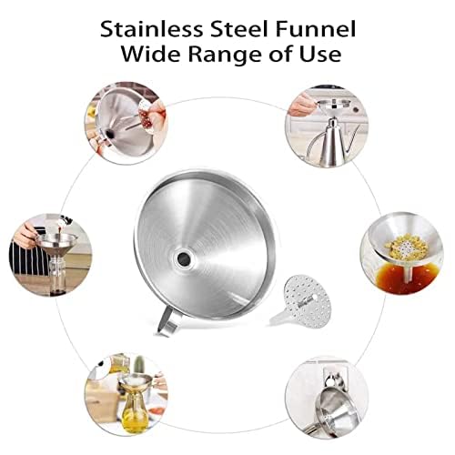 3D Printer Stainless Steel Funnel,Resin Liquid Filter Cup for SLA/DLP/LCD UV Resin,Double-Strainer Filter for 3D Printing Liquid/Industrial/Kitchen