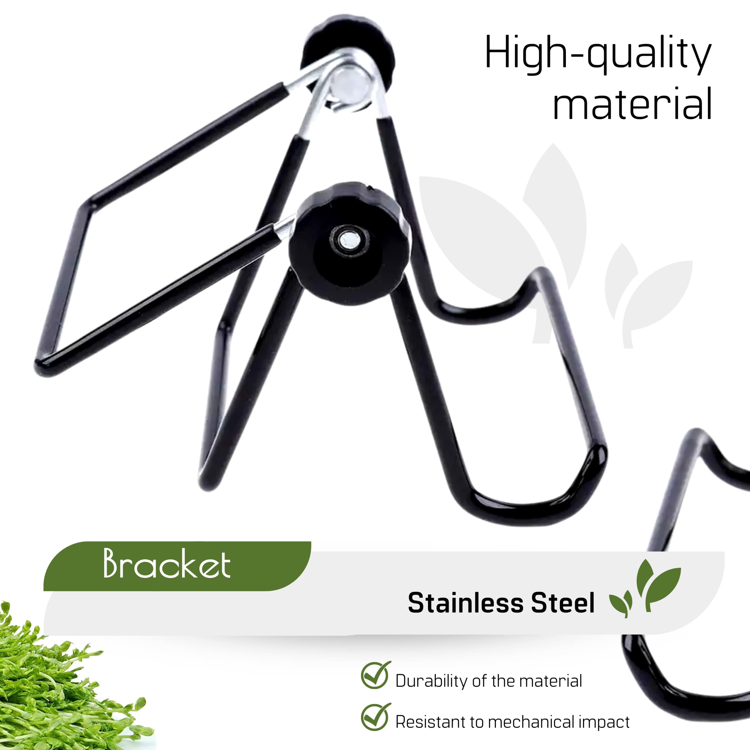 2PCS Sprouting Stands for Mason Jar β Sprouting Kit Stainless Steel Stand Kit for Sprouts Growing Kit 2 Mason Jar Holders for Wide and Regular Mouth Mason Jars