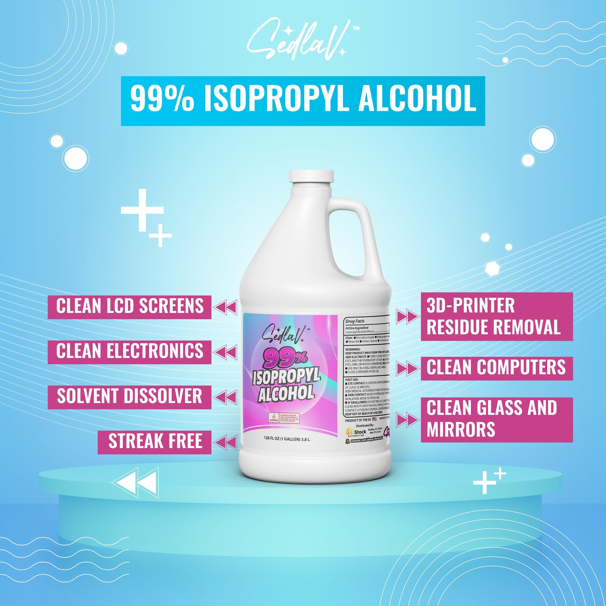 99% Isopropyl Alcohol 1 Gallon Rubbing Alcohol Isopropyl 99 Percent Technical Use Can be Diluted 2 Gallons of Isopropyl Alcohol 99%