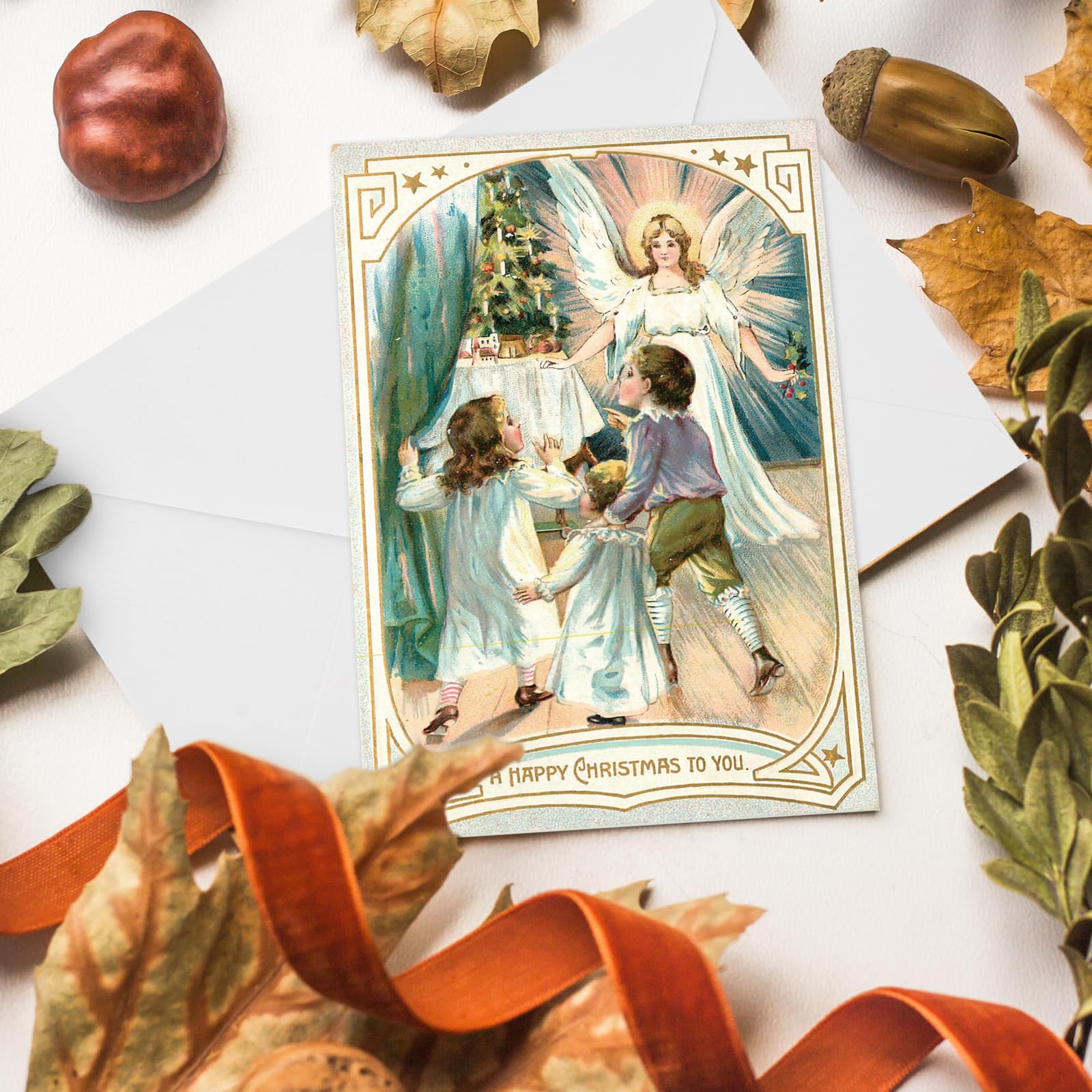 AnyDesign 36 Pack Christmas Greeting Cards Holy Angel Note Cards with Envelopes Stickers Watercolor Xmas Blank Cards, 4 x 6 Inch
