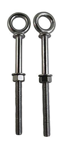 US STAINLESS 2 Pieces Stainless Steel 316 Eye Bolt 1/2" x 6" UNC Short Thread with Shoulder Marine Grade Bolt Pitch of 13