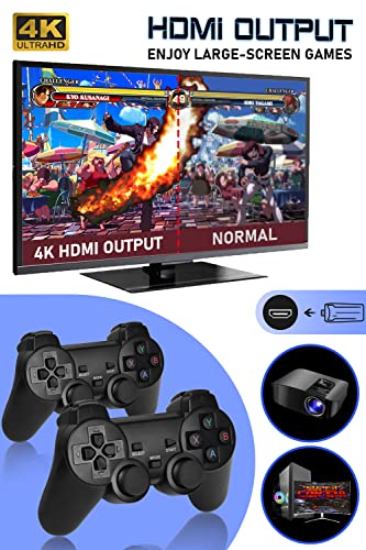 Apriluna Retro Game Console Wireless HDMI Output System,Built in 10000+ Classic Handheld Games 2.4G Wireless Controllers, 9 Emulator Consoles