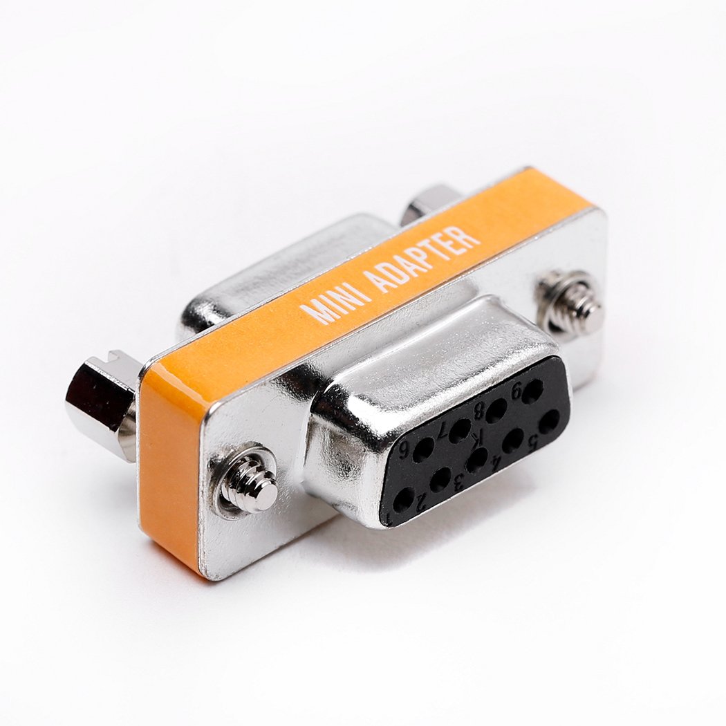 Arnorin DB9 Null Modem Female to Female Slimline Data Transfer Serial Port Adapter 2 Pack
