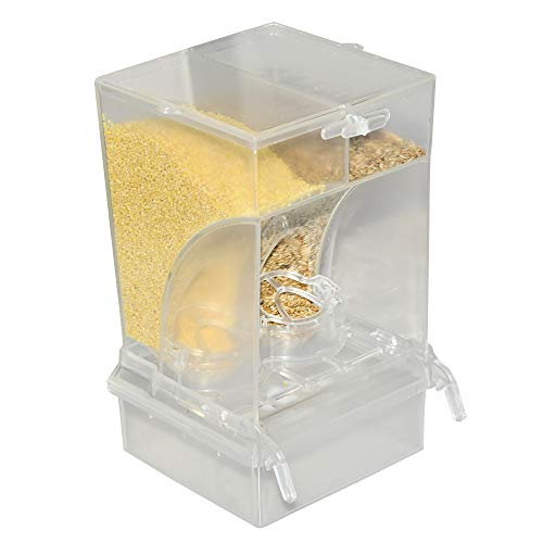 No-Mess Bird Feeder, Automatic Feeder for Parakeet Canary Cockatiel Finch