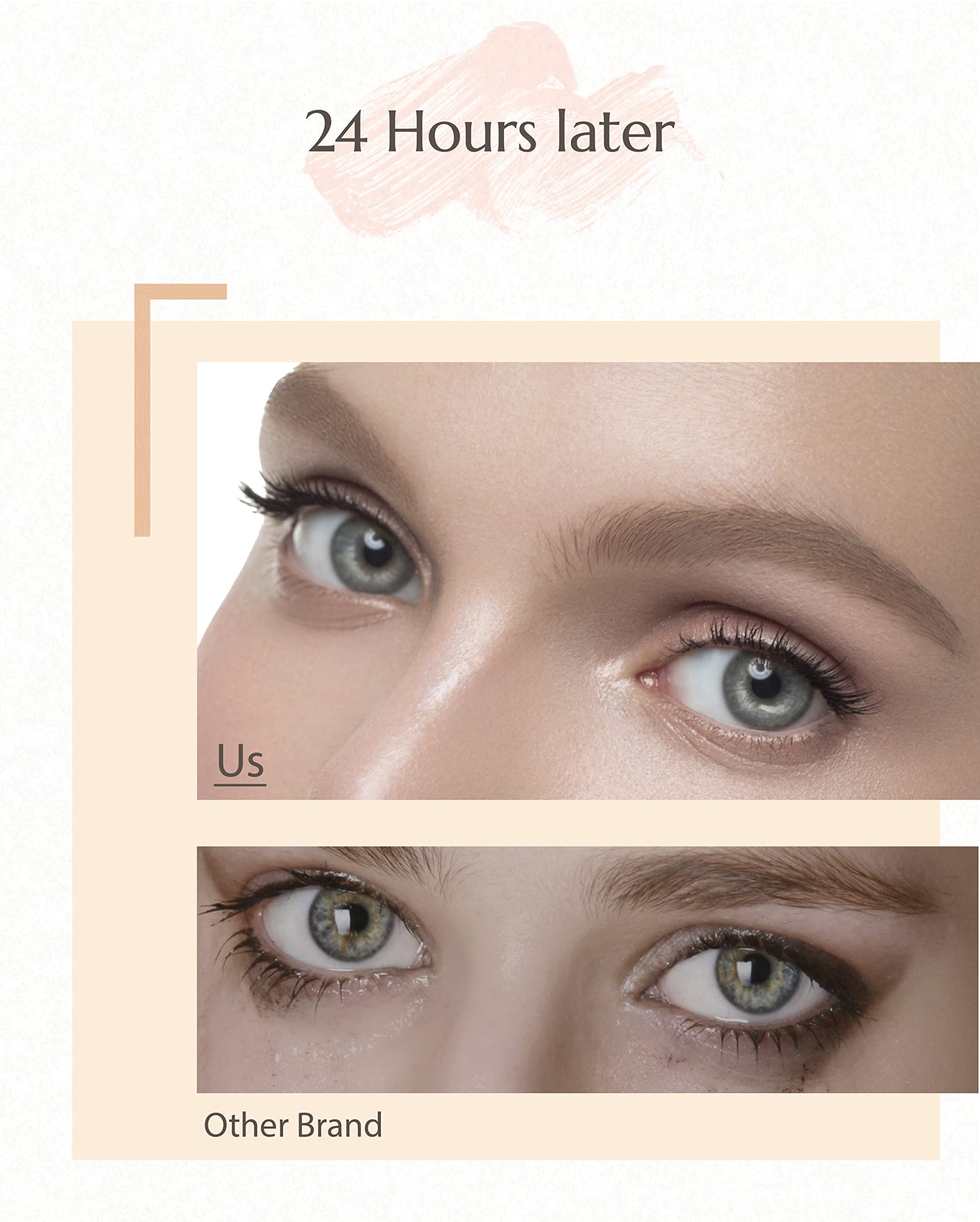 2 Sides Lengthening Mascara by TSUVIMI | Smudge-Proof, Clump-Free & Buildable Formula | Waterproof Defining Mascara Makeup | Ophthalmologist Tested, Hypoallergenic, Vegan, Cruelty Free | Golden Brown