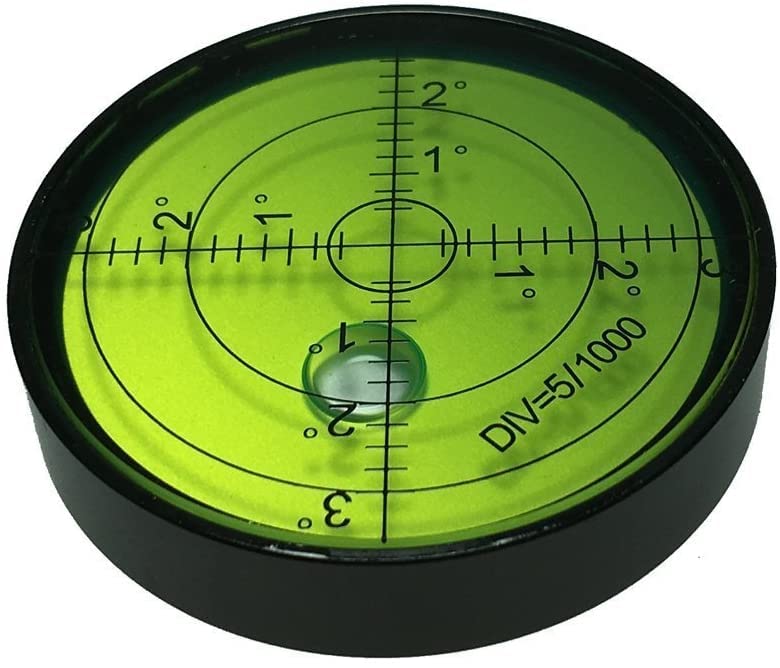 60x12mm With magnet High precision horizontal bubble Aluminium Case Bullseye Spirit Bubble Surface Level Round Inclinometers for Surveying Instruments ,Accuracy 15'/2, (Without magnet)