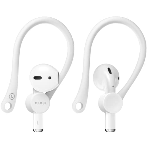 elago Ear Hooks Designed for AirPods Pro, AirPods 3 and AirPods 1, 2, Anti-Slip Earbud Accessories, Comfortable Fit, Ergonomic Design, Durable TPU Construction, Perfect for Exercising [White]