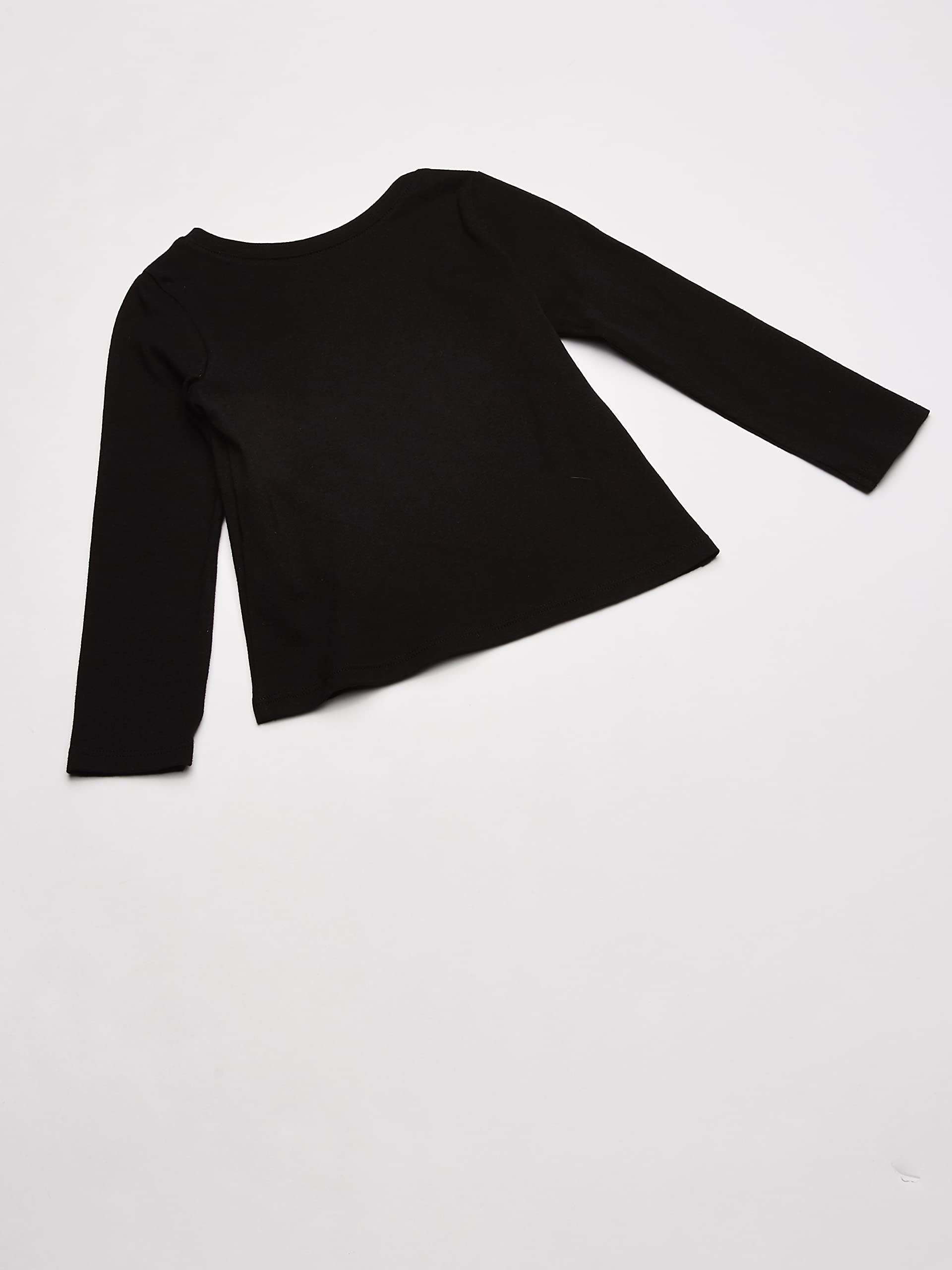The Children's Place baby girls And Toddler Long Sleeve Basic Layering T-shirt T Shirt, Black/Tidal/White 3 Pack, 3T US