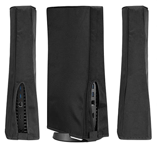 Anti Dust Cover for PS5 Console,Sony PlayStation 5 Game Console Digital Edition & Disc Edition Dustproof Waterproof Protector Sleeve,Soft Thick Protective Covers,Black