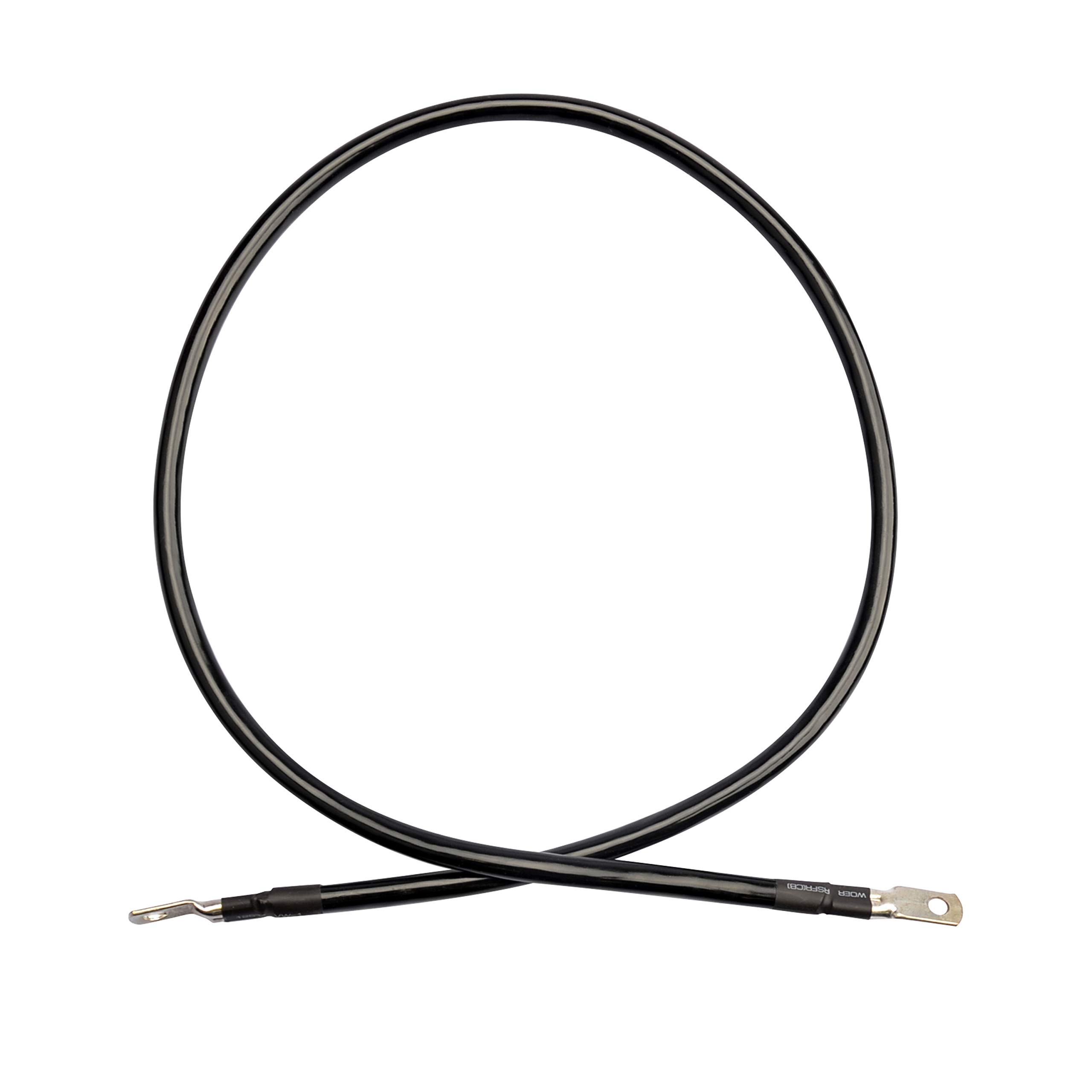 2 AWG Gauge Red + Black Pure Copper Battery Inverter Cables Solar, RV, Car, Boat 4ft 3/8 + 5/16 in Lugs