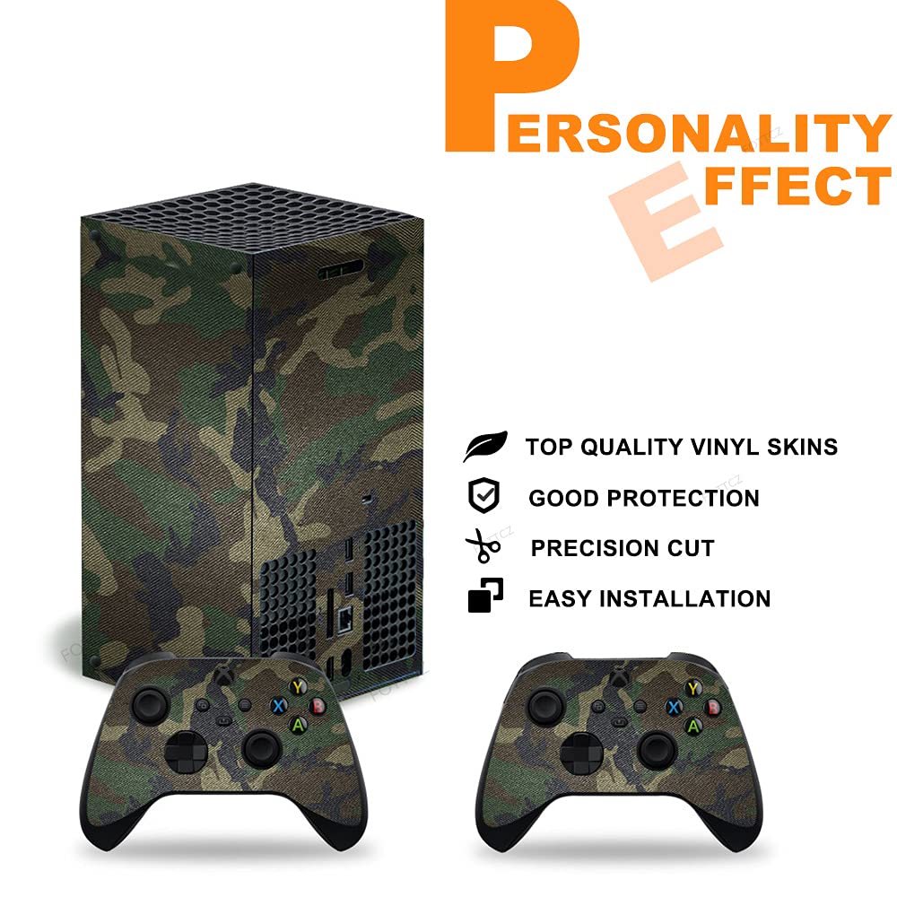 FOTTCZ Vinyl Skin for Xbox Series X Console and Controllers, Sticker Decal Protect Xbox Series X Devices - Army Camouflage