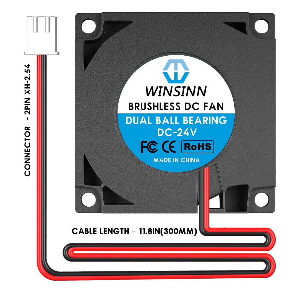 WINSINN 40mm Blower Fan 24V, Ender 3 Fan Upgrade 24 Volt Fans Blower 4010 Dual Ball Bearing, Works with Ender 3 Pro 3X CR-10S (Pack of 2Pcs)