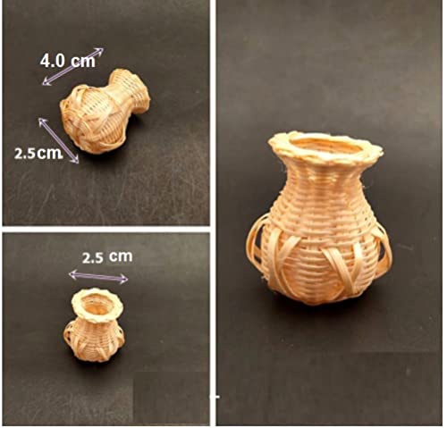 2 Bamboo Gong Fishing Holder Auspicious Things ฺBelief Decoration Miniature Supply no.1