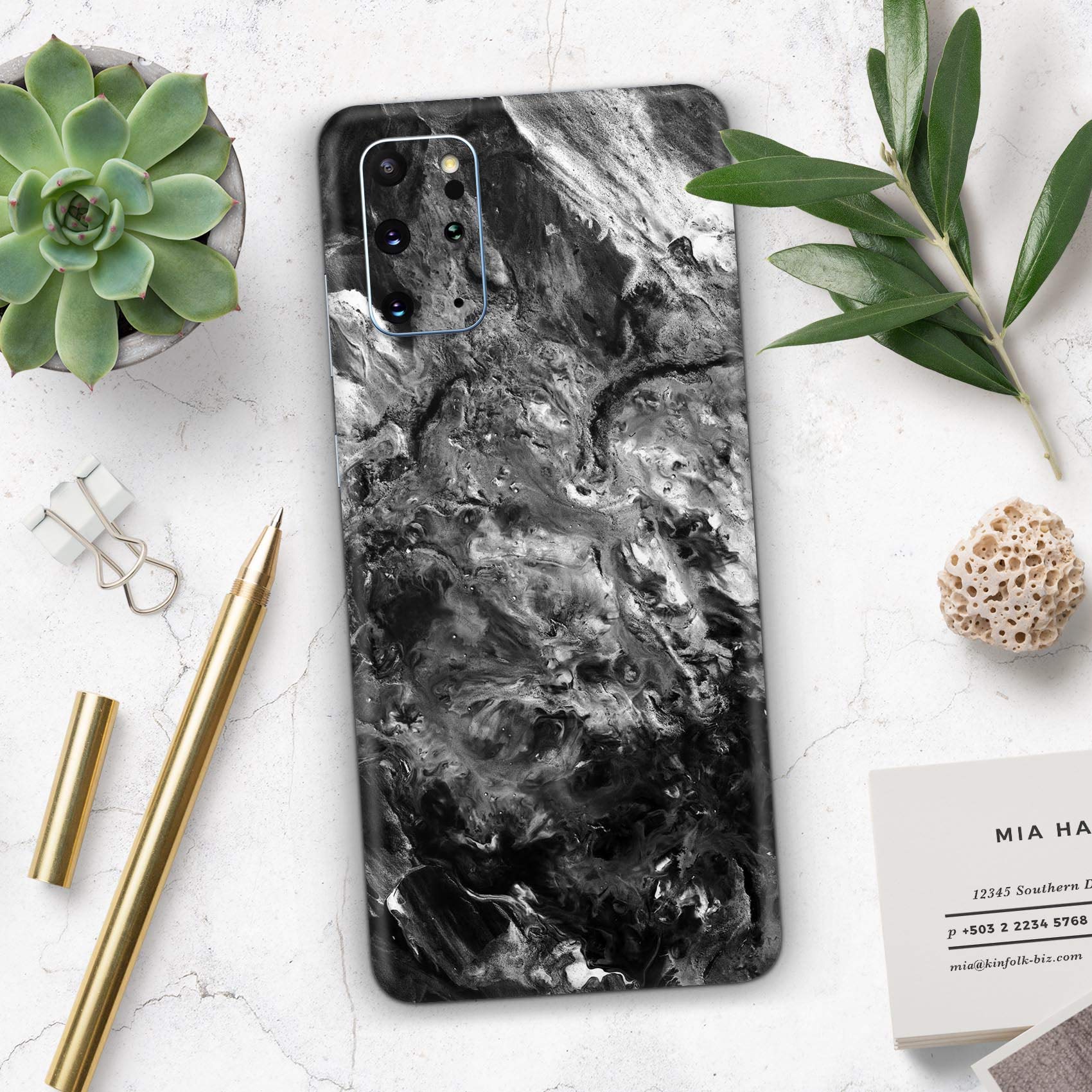 DesignSkinz Liquid Abstract Paint V52 Protective Vinyl Decal Wrap Skin Cover Compatible with The Samsung Galaxy S20 (Screen Trim & Back Glass Skin)