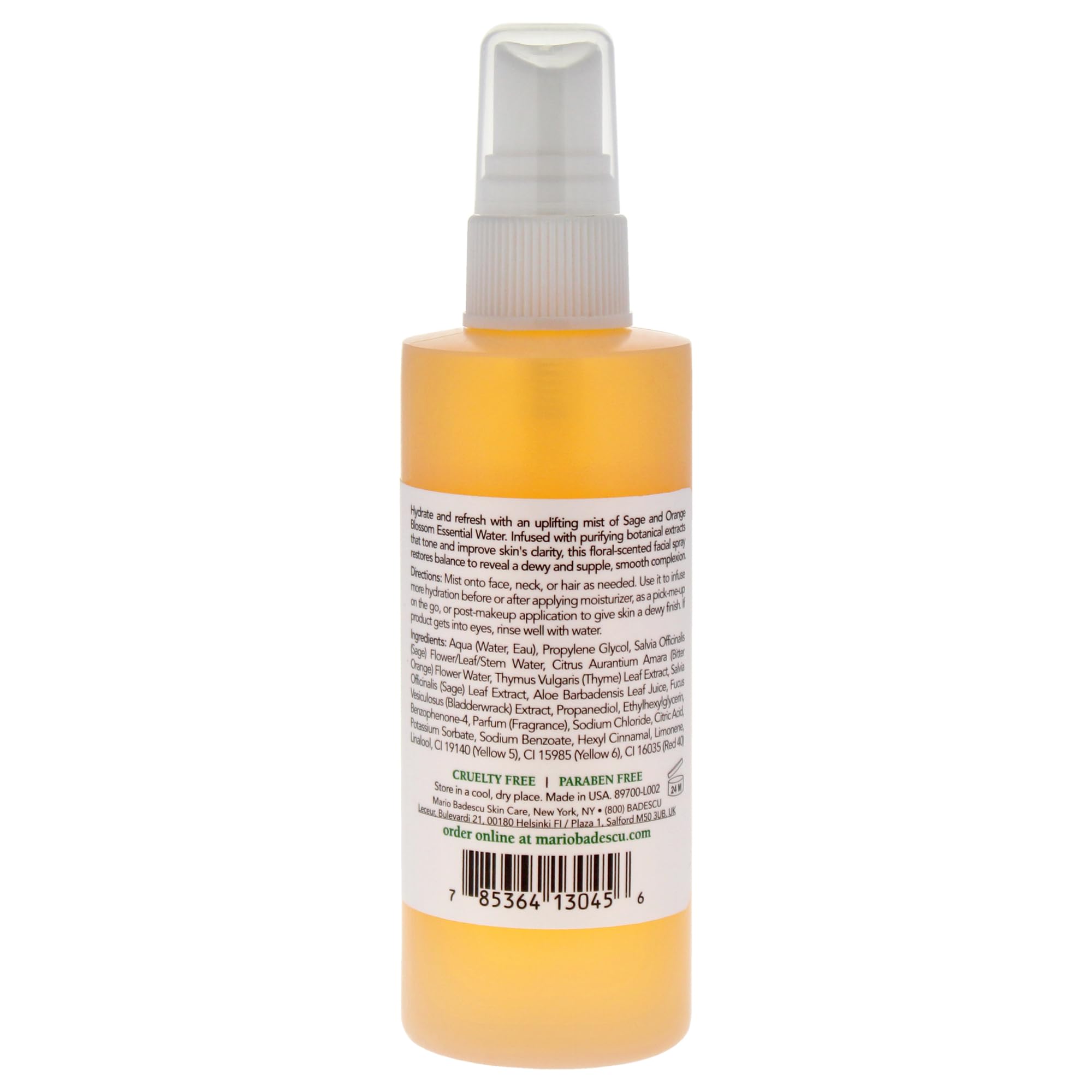 Mario Badescu Facial Spray with Aloe, Sage and Orange Blossom for All Skin Types | Face Mist that Hydrates & Uplifts | 4 FL OZ