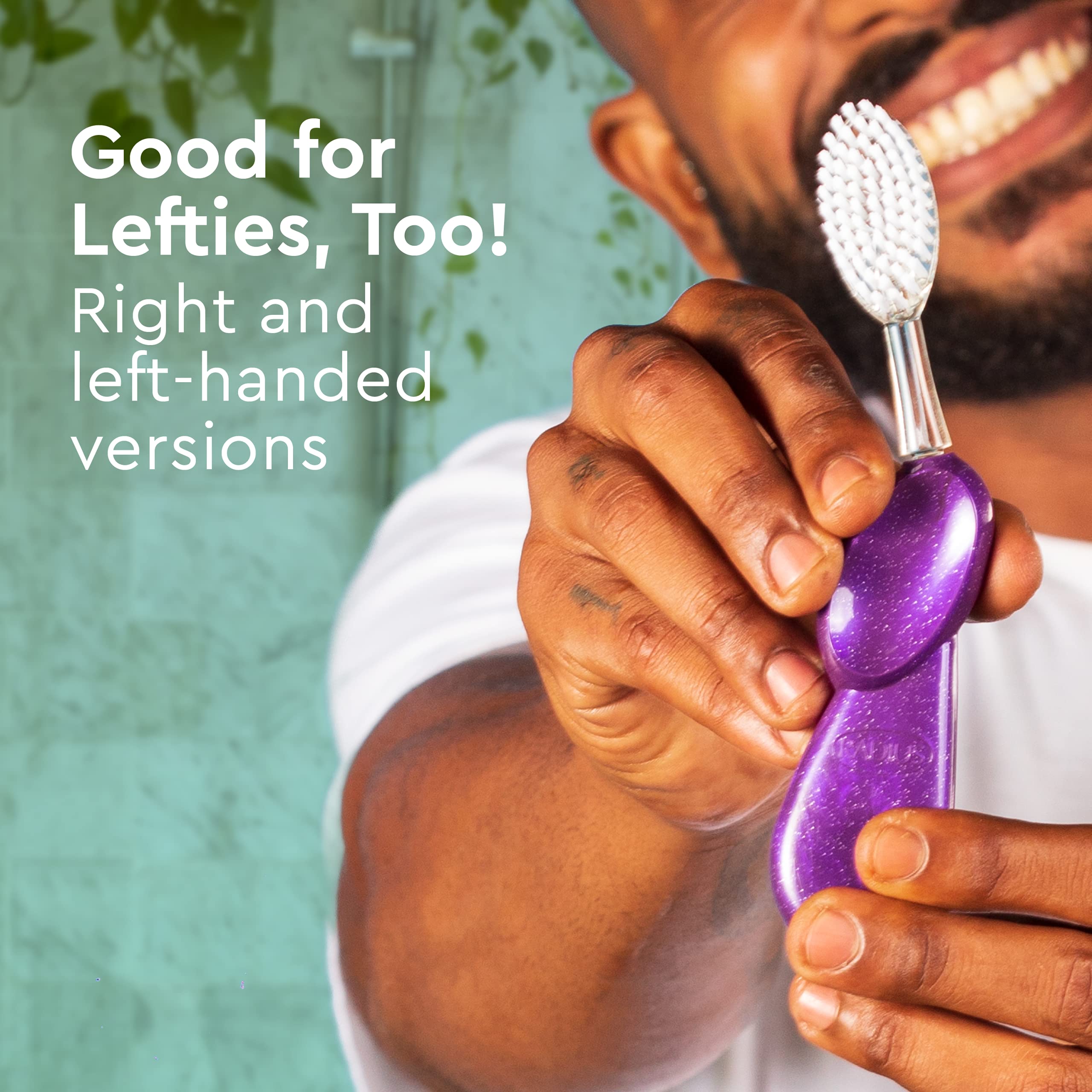 RADIUS Big Brush BPA Free & ADA Accepted Toothbrush Designed to Improve Gum Health & Reduce Gum Issues - Right Hand - Marble - Pack of 1