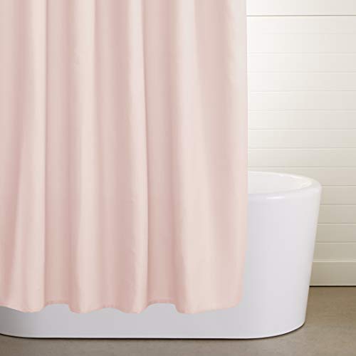 Amazon Basics Linen Style Bathroom Shower Curtain, Carnation Blush, 72" x 72", 11.42" L x 9.45" W