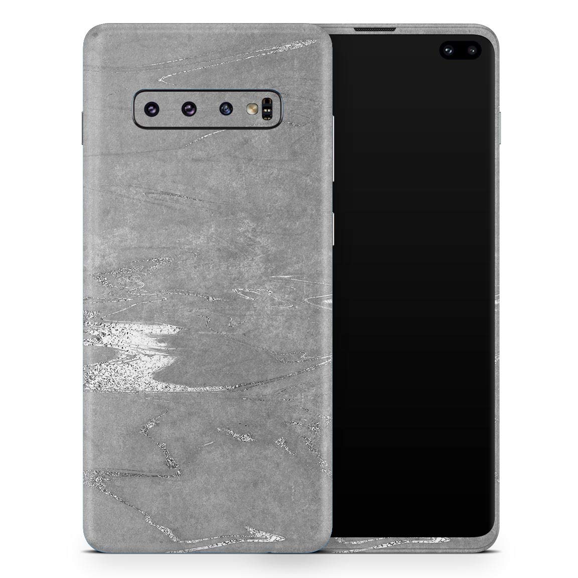 DesignSkinz Dark Silver Marble Swirl V7 Protective Vinyl Decal Wrap Skin Cover Compatible with The Samsung Galaxy S20 (Screen Trim & Back Glass Skin)