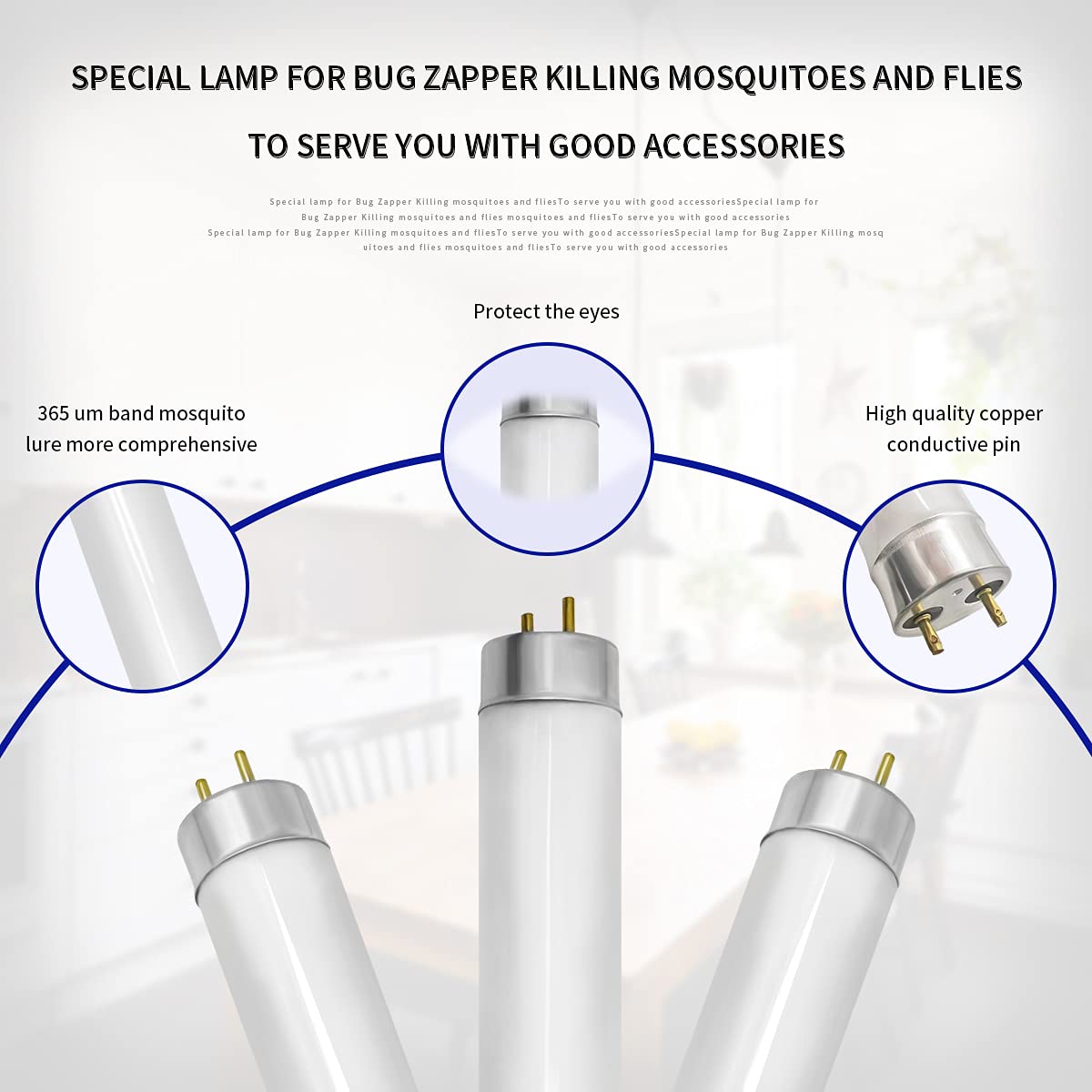 40W Electric Bug Zapper for Indoor Outdoor, Mosquito Zappers Killer Power Grid Fly Killer, Insect Fly Traps Electric Shock Bug Catcher Mosquito Light Bulb for Backyard, Patio (2 * 20W Light Tube)