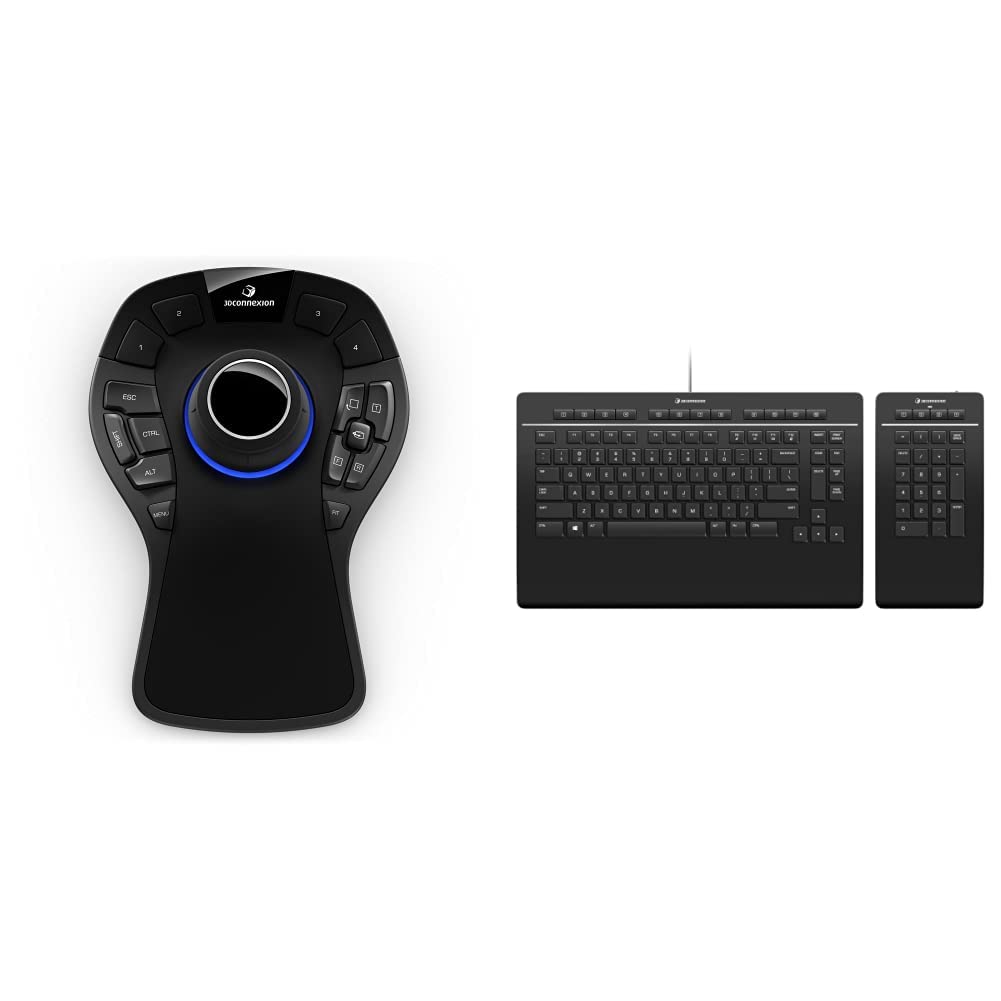 3DConnexion 3DX-700040 SpaceMouse Pro 3D Mouse Keyboard Pro with Numpad, US (QWERTY)