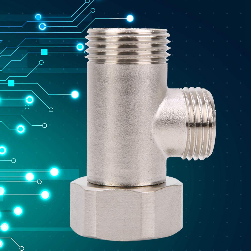 7/8 Brass T Adapter Shower Head Three Connector Valve for Toilet Shower Head Diverter Valve 7/8 Brass T Adapter,T Valve Connector 7/8 7/8 3/8 Bidet,T Connector for Toilet,