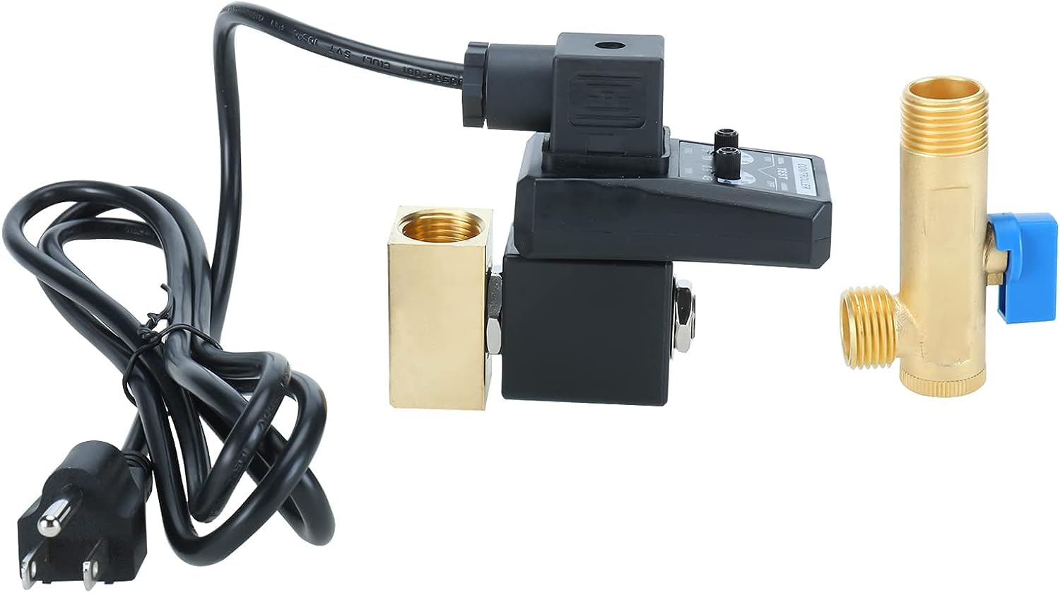 Yaegoo Automatic Gas Tank Valve, 1/2" AC 110V Automatic Timed Condensate Drain Valve with Power Cable