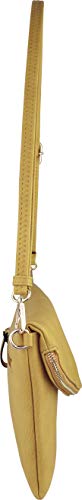 B BRENTANO Fold-Over Envelope Wristlet Clutch Crossbody Bag (Mustard Yellow)