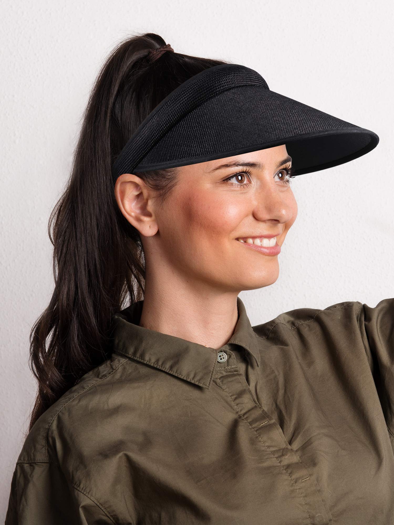 3 Pieces Sun Visor Hats Summer Wide Brim Clip on Beach Adjustable Large Brim Cap Golf Hat for Women (Color Set 1)