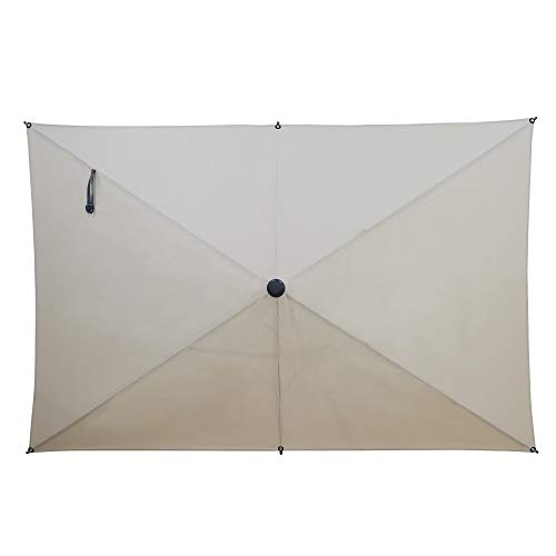 Abba Patio 6.5 x 10ft Rectangular Patio Umbrella Outdoor Market Table Umbrella with Push Button Tilt and Crank for Garden, Lawn, Deck, Backyard & Pool, Beige