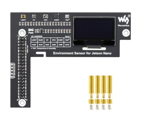 XYGStudy Environment Sensors Module for Jetson Nano 2GB and B01 I2C Bus with 1.3inch OLED Display to Collect Temperature Humidity/Air Pressure/Ambient Light Intensity/VOC/IR Ray/UV etc.