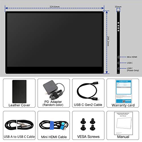 Portable Touch Monitor,Corkea 8.9 Inch 1920×1200 IPS Display with Dual USB-C and HDMI Input,HDR,Slim and Lightness,S Built-in Dual Speakers External Monitors (14 Inch 4K Touchscreen Monitor)