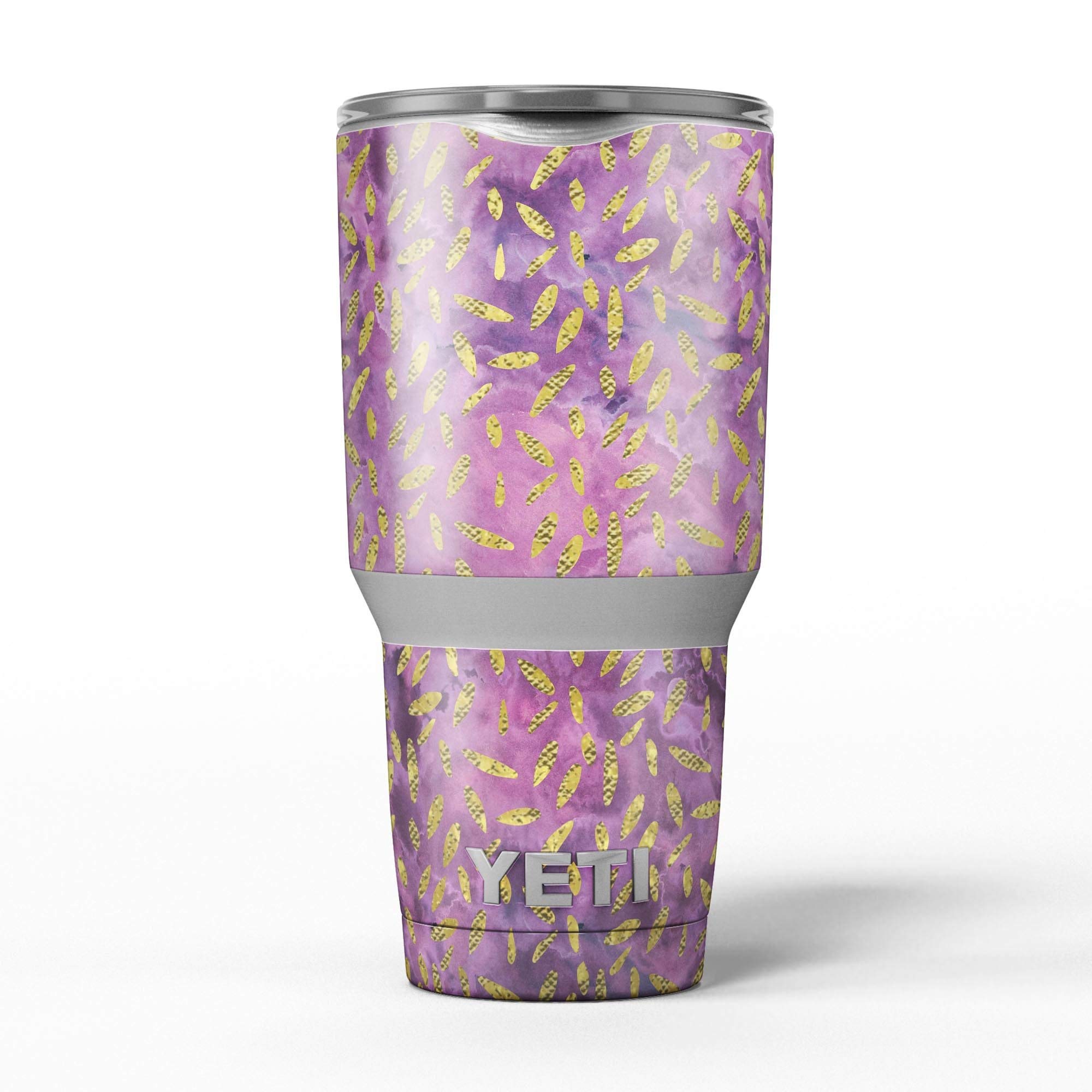 Design Skinz Daisy Pedals Over Purple Cloud Mix - Skin Decal Vinyl Wrap Kit Compatible with The Yeti Rambler Cooler Tumbler Cups