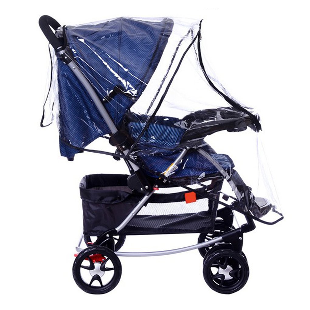 Clear Stroller Rain Cover Travel Weather Shield Breathable Windproof Waterproof Baby Pram Stroller Rain Cover Canopy Protect from Rain Wind Sun Dust Snow Universal Baby Stroller Accessories