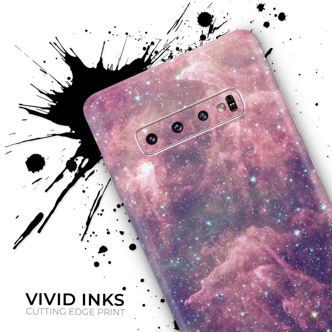 DesignSkinz Vibrant Sparkly Pink Nebula Protective Vinyl Decal Wrap Skin Cover Compatible with The Samsung Galaxy S20 (Screen Trim & Back Glass Skin)