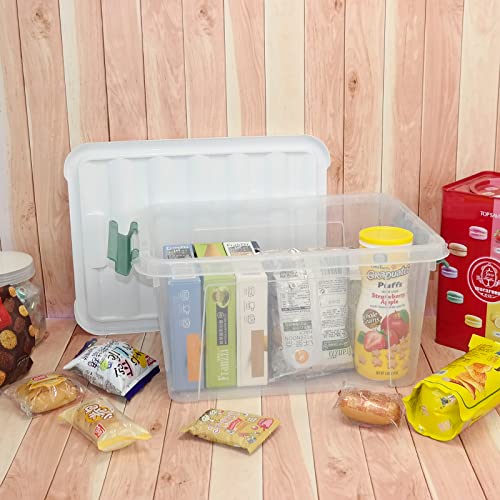 Utiao 20 Quart Clear Plastic Bin with Lid, Latching Storage Box, 6 Packs