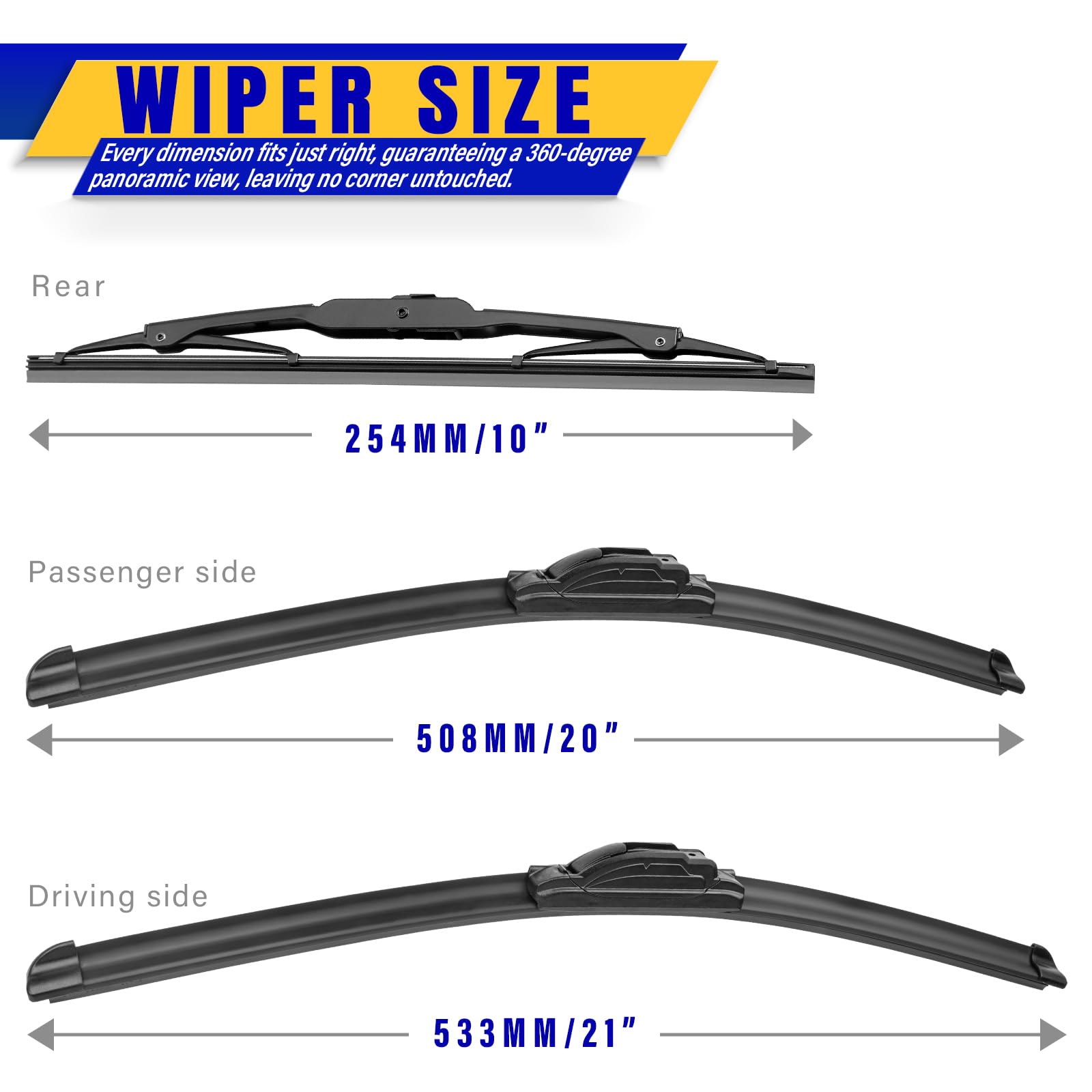 2 wipers Replacement for 2017-2021 Mazda CX-5 2017-2021 Mazda CX-9, Windshield Wiper Blades Original Equipment Replacement - 24"/18" (Set of 2)