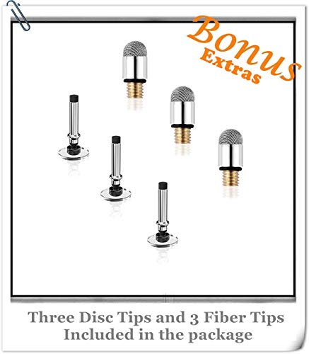 Fine Point Disc Stylus Pen for Apple iPad Pencil, Compatible with iPhone, iPad, iPad Pro, Samsung Galaxy Cellphones & Tablets and All Other Touch Screen Devices (3Pcs with Extras)
